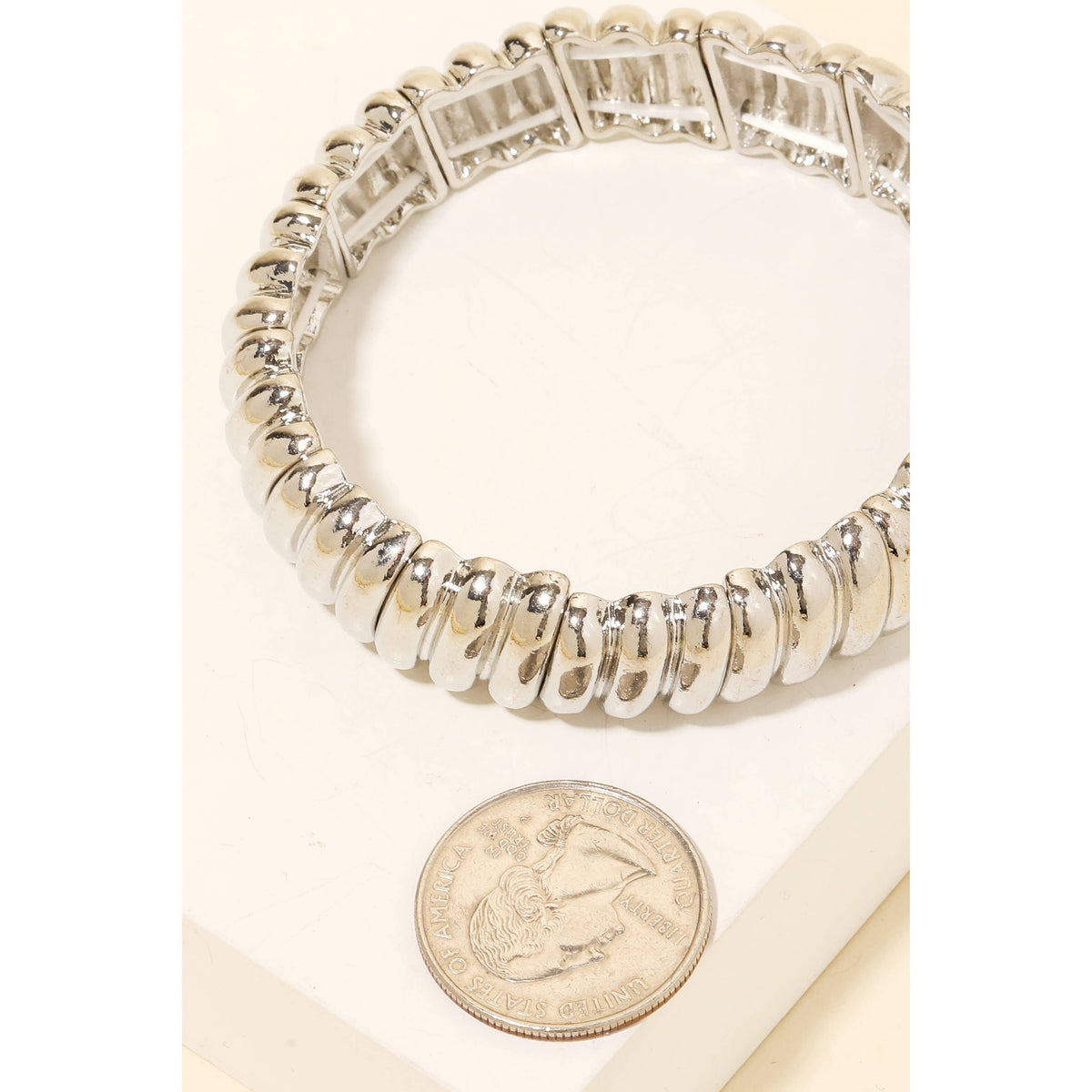 Elastic Metallic Croissant Chain Bracelet: G – Mesa Collection Boutique