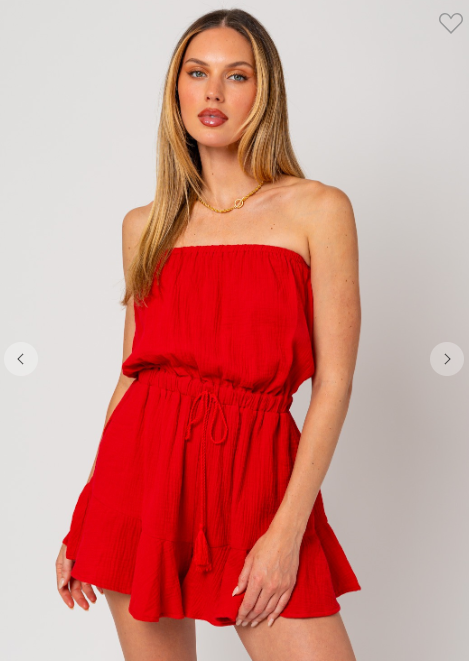 Red Ruffled Tube Romper – Mesa Collection Boutique